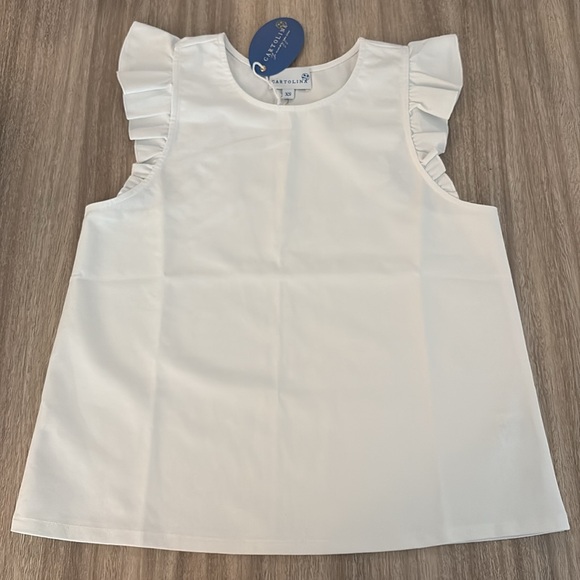 Cartolina | Tops | New Cartolina Alice Ruffle Tank Bright White ...